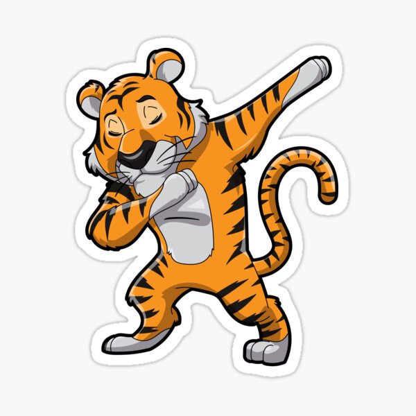 "Dabbing Tiger Print Dab Cat Dance T Shirt" Sticker for Sale by ...