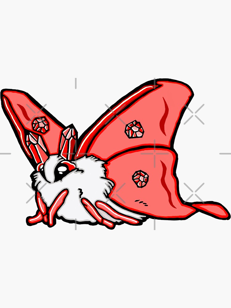 "Molly The Fuzzy Crystal Moth (Red)" Sticker for Sale by CrystalBeings ...