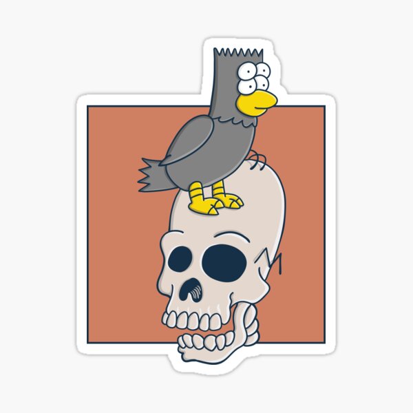 "Crow Bart" Sticker for Sale by insanemoe | Redbubble