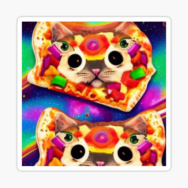 "Calzone Cat Gods" Sticker for Sale by PrintyMcPrints | Redbubble