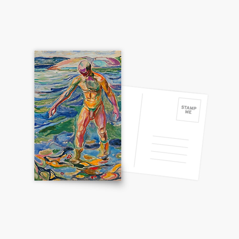 "Edvard Munch - bathing man, artwork by Edvard Munch " Postcard for ...