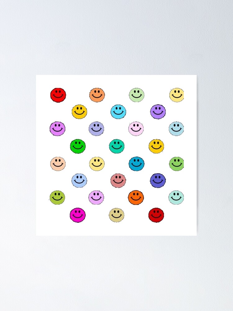 "Colored Smile faces " Poster for Sale by SaJeShop | Redbubble