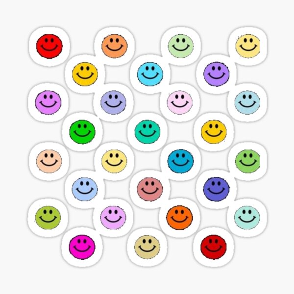 "Colored Smile faces " Sticker for Sale by SaJeShop | Redbubble