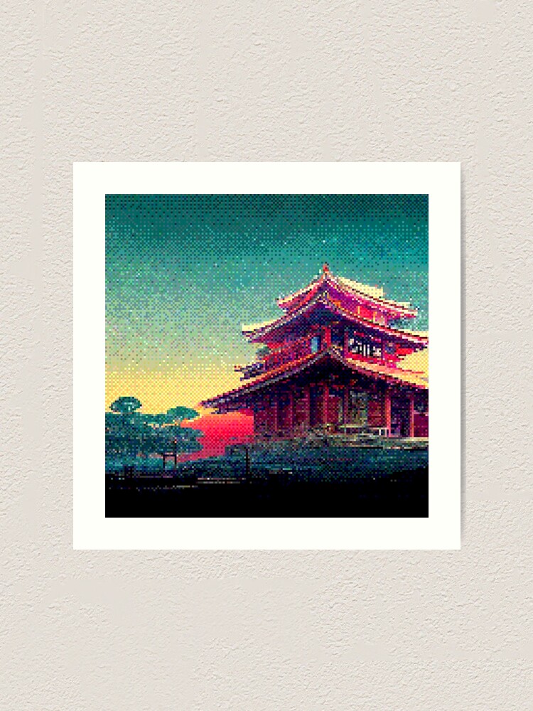 "Pixel Art 8-Bit Cyberpunk Temple" Art Print for Sale by LoudLayerCake ...
