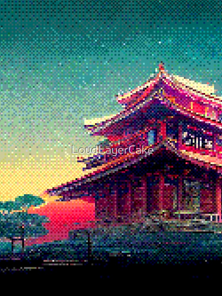 "Pixel Art 8-Bit Cyberpunk Temple" T-shirt for Sale by LoudLayerCake ...