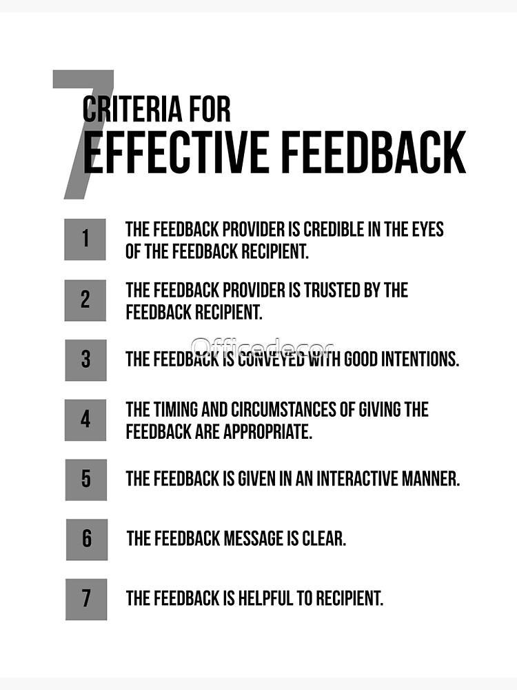 "7 Criteria For Effective Feedback, Small Office Wall Decor Ideas ...