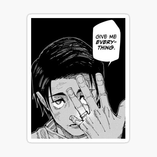 "Yuta Okkotsu Give Me Everything Manga Sticker | Jujutsu Kaisen Anime ...