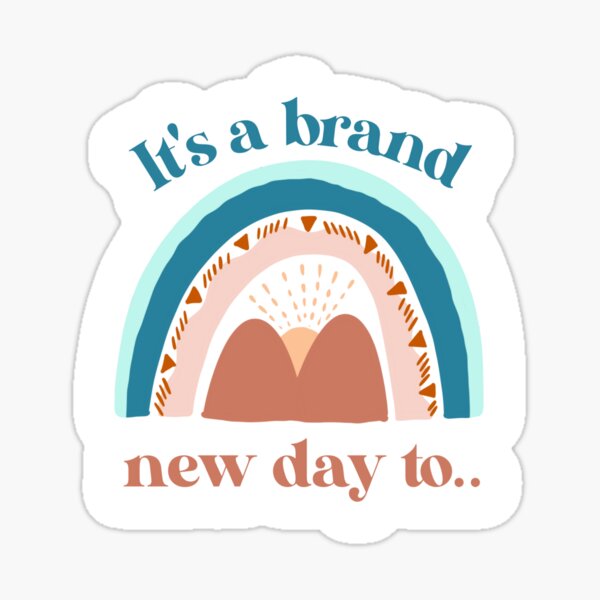 "It's a brand new day | Cute Nordic Abstract Rainbow Positive Quotes ...