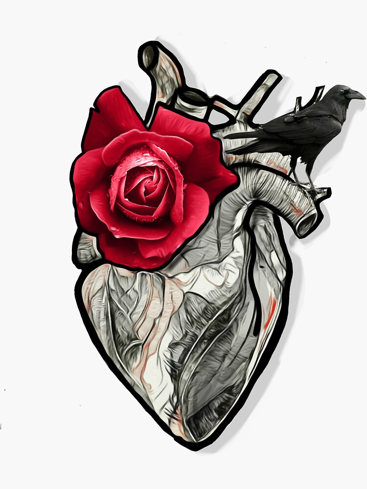 "Raven heart " Sticker for Sale by SaJeShop | Redbubble