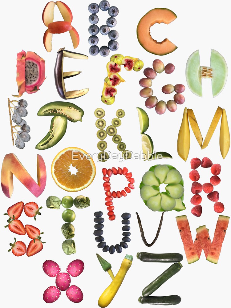 "Fruit Alphabet | Fruit Lover | Healthy ABC | Food ABC" Sticker for ...