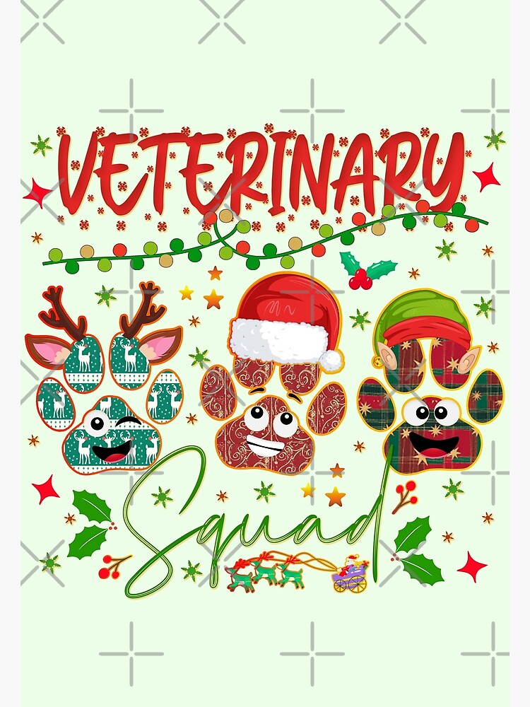 "Veterinary Christmas Squad Veterinarians Coworkers Matching" Poster ...