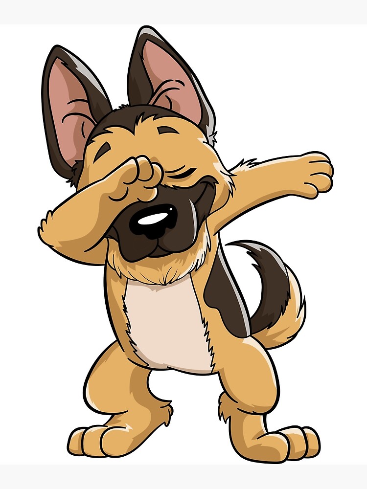 "German Shepherd Dabbing Puppy T Shirt Funny Dab Dance Gift" Canvas ...