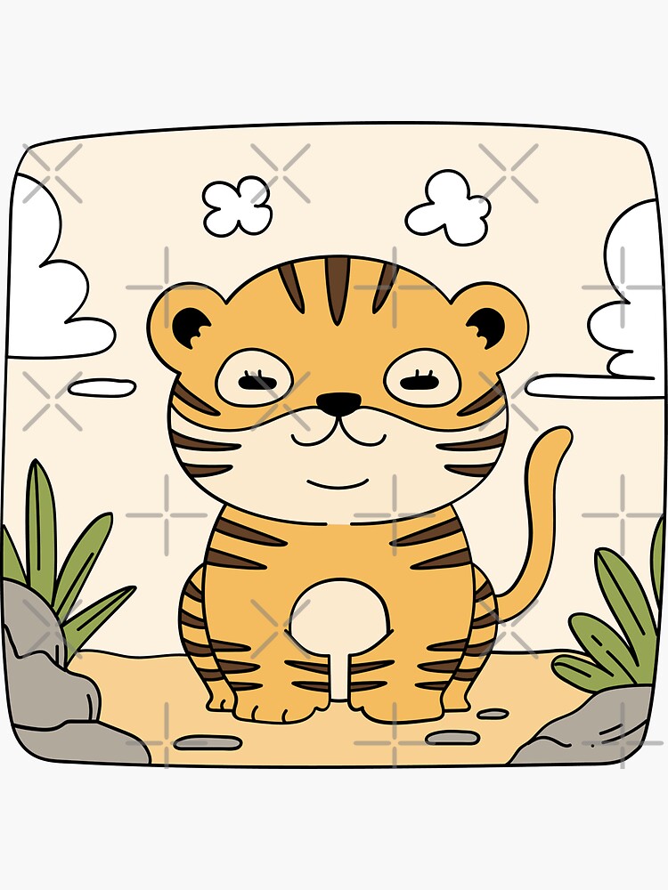 "cute baby tiger" Sticker for Sale by Animster | Redbubble