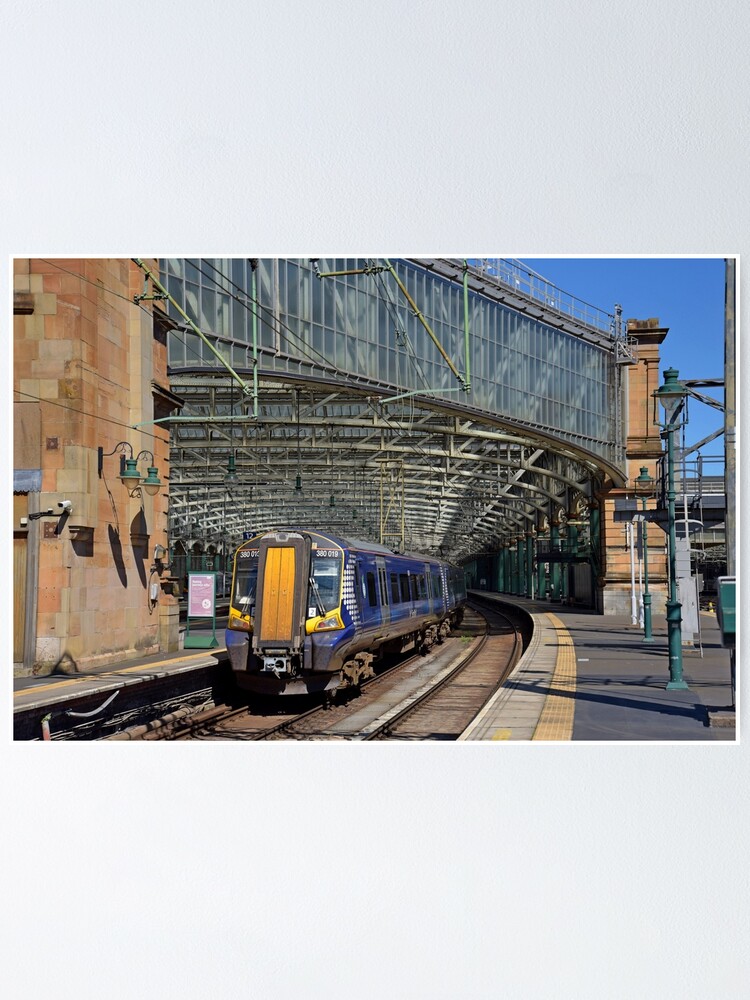 Scotrail Class 380 Leaving Glasgow Central Poster For Sale By Scenebyrail Redbubble 