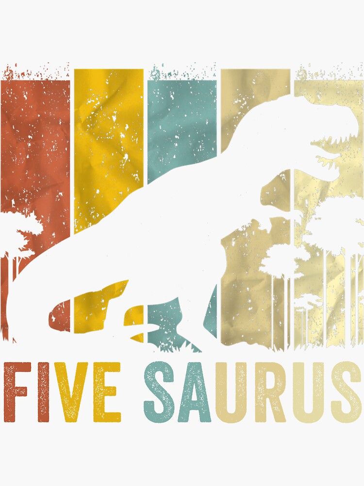 Pegatina «I Am Five Saurus 5 años T-Rex para niños 5.º cumpleaños» de ...