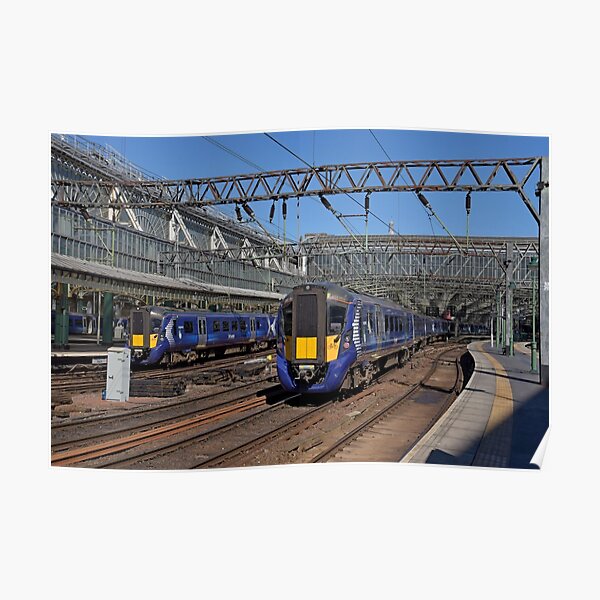 "Scotrail Class 380 trains at Glasgow Central Station" Poster for Sale ...