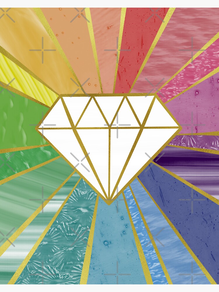 "Diamond Stained Glass Dark Background" Sticker for Sale by ...