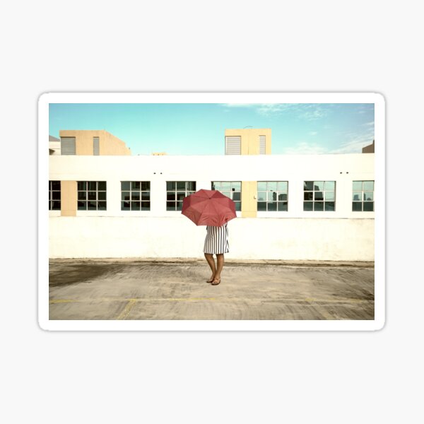 "Summer With Red Umbrella" Sticker for Sale by sinseeho | Redbubble