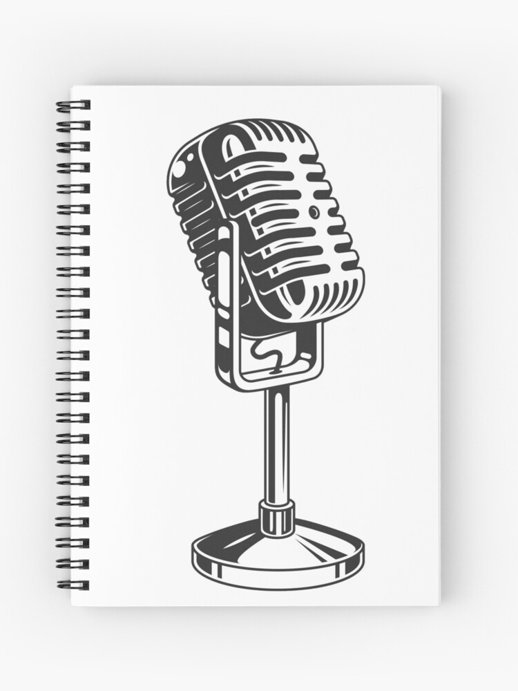 "Retro Music Microphone " Journal for Sale by KandMe | Redbubble