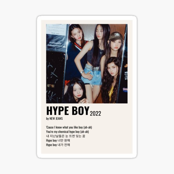 "Hype Boy Minimalist Poster" Sticker for Sale by krystxllx | Redbubble