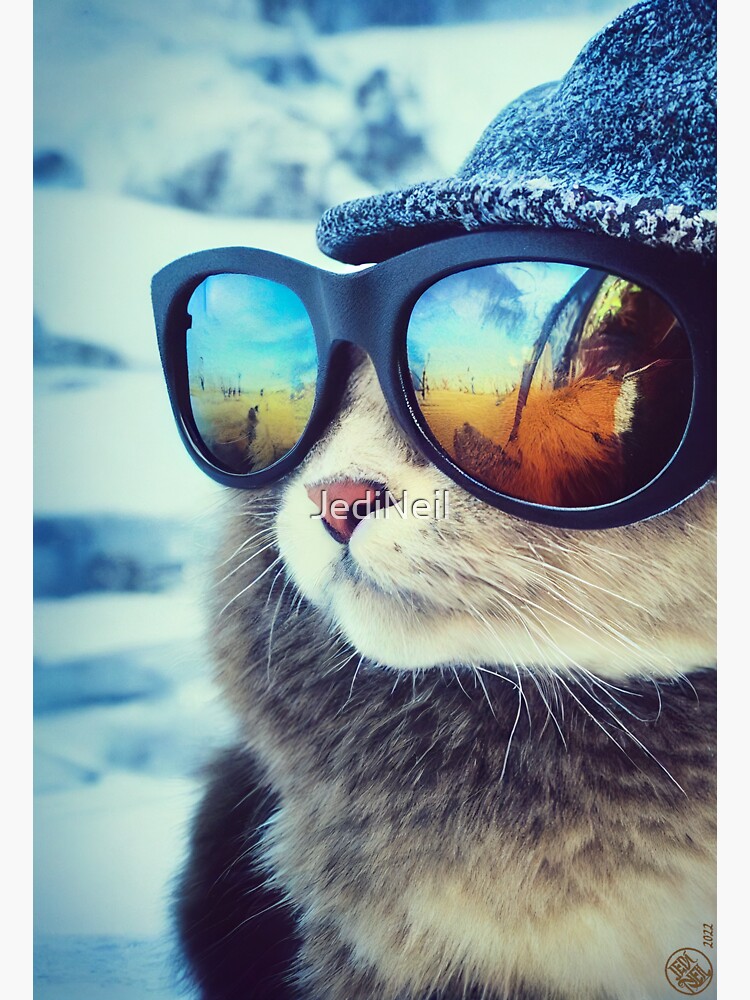 "Kool Kat - Cat with Sunglasses - Funny Kitten" Sticker for Sale by ...