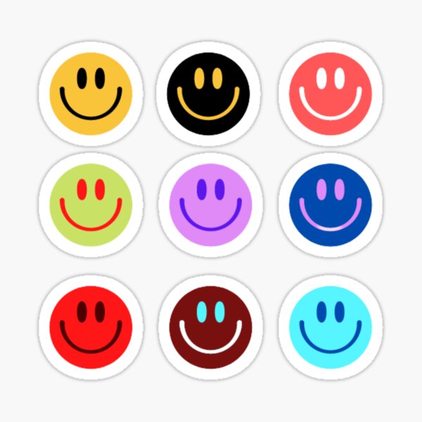 "Colorful Smiley Pack" Sticker for Sale by ancreatives1 | Redbubble