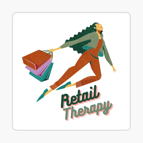 "Retail Therapy Shopping" Sticker for Sale by Letmesay | Redbubble