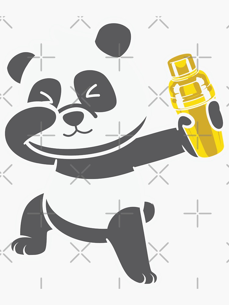 "Party Panda - Cute Bartender" Sticker for Sale by Rev-Style | Redbubble