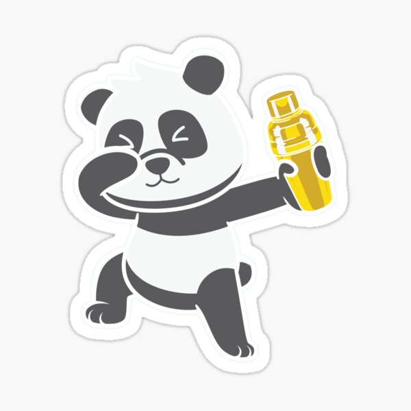 "Party Panda - Cute Bartender" Sticker for Sale by Rev-Style | Redbubble