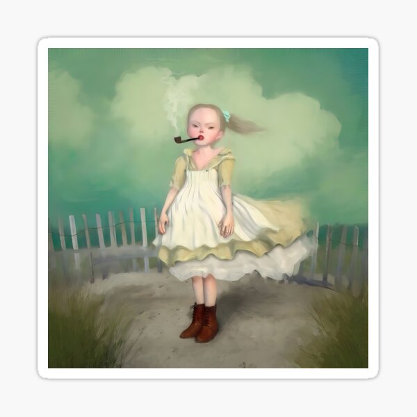"Girl smoking" Sticker for Sale by Danielhand | Redbubble