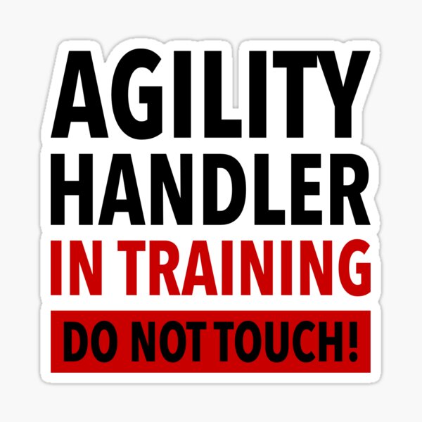 "Agility handler in training (black)" Sticker for Sale by ...