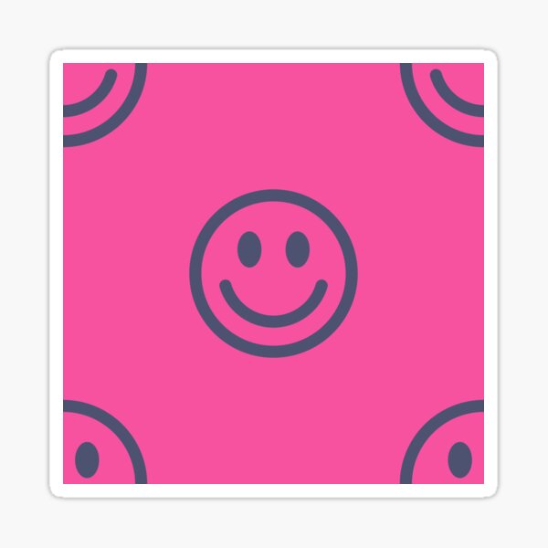 "Smiley Face Neon Pink" Sticker for Sale by koovox | Redbubble