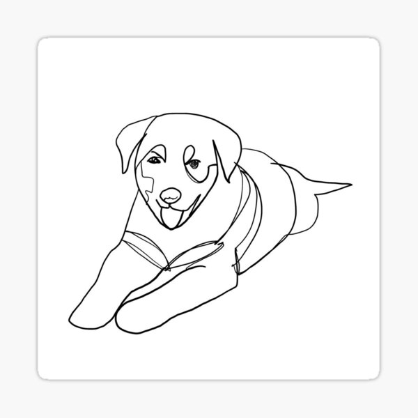 "Fine-line Dog" Sticker for Sale by BrightWitch26 | Redbubble