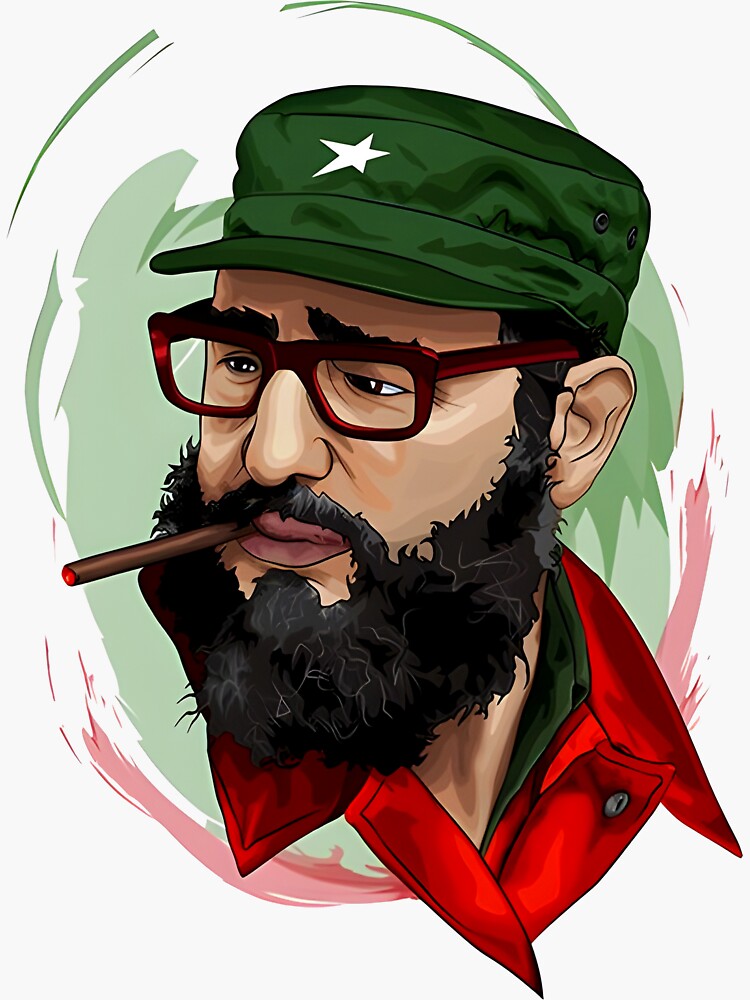 "Fidel Castro Portrait illustration" Sticker for Sale by GuiseKohler ...