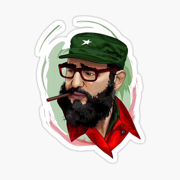 "Fidel Castro Portrait illustration" Sticker for Sale by GuiseKohler ...
