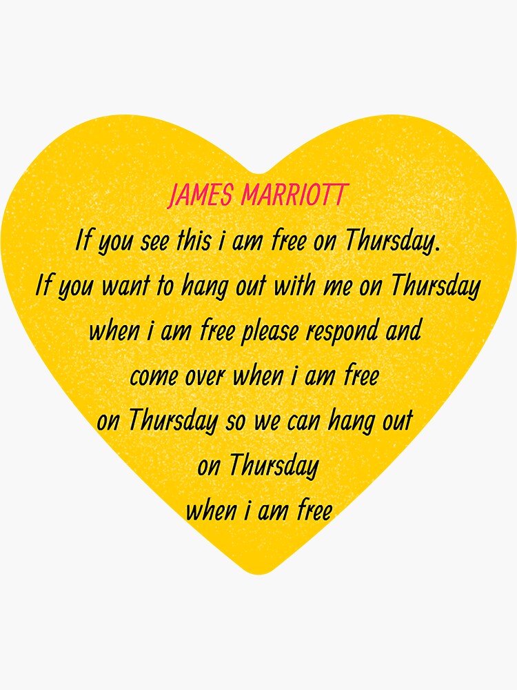 "James Marriott and James Marriott Hoodie" Sticker for Sale by ...