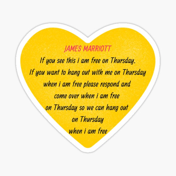 "James Marriott and James Marriott Hoodie" Sticker for Sale by ...