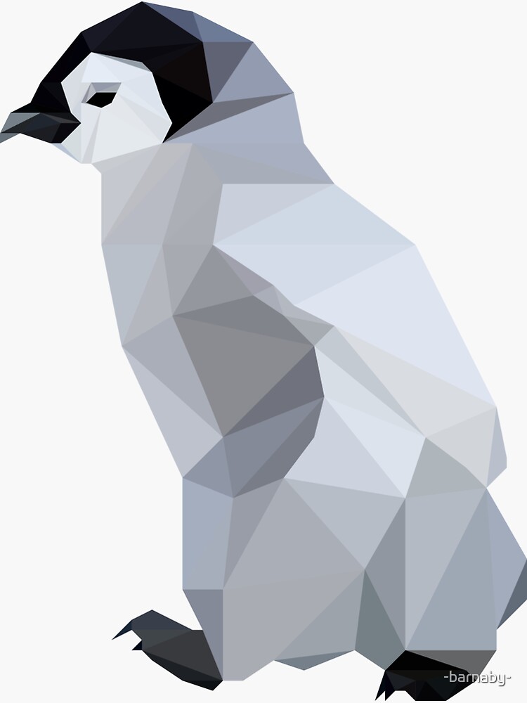 "Low Poly Baby Penguin - Triangle Penguin Art" Sticker for Sale by ...