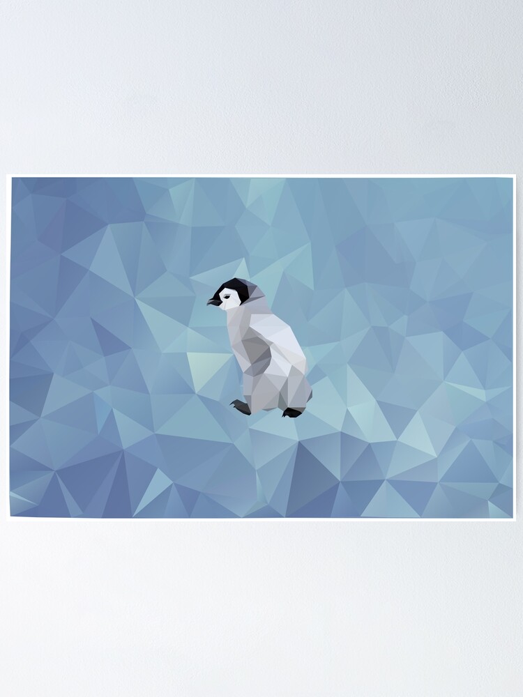 "Low Poly Baby Penguin - Triangle Penguin Art" Poster for Sale by ...