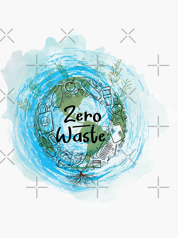 "Zero Waste Lifestyle, No waste, Earth Day Every Day with Water Color ...
