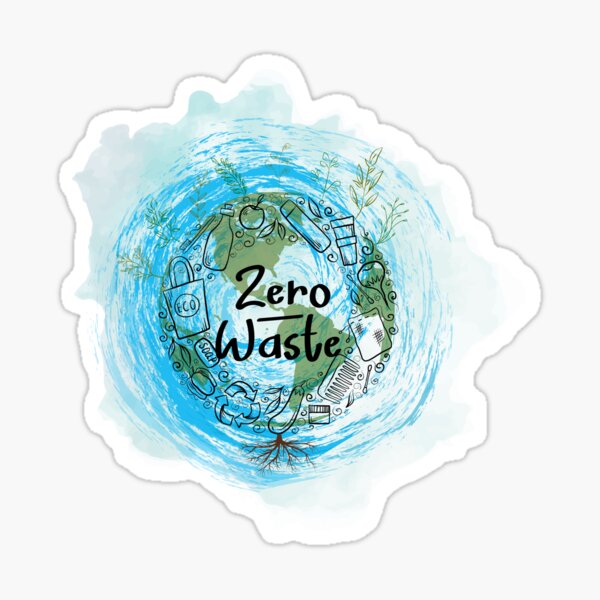 "Zero Waste Lifestyle, No waste, Earth Day Every Day with Water Color ...