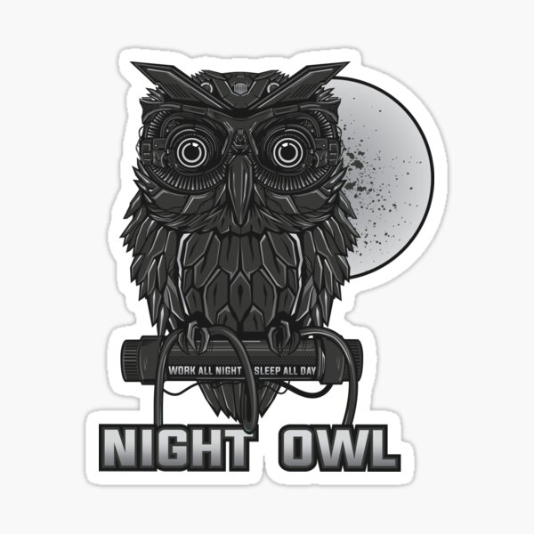 "Night Owl" Sticker for Sale by aimeyusoff | Redbubble