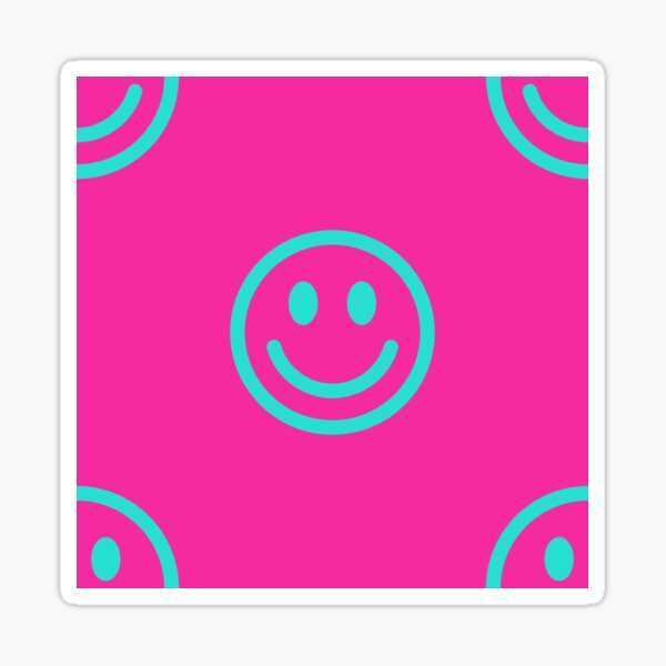 "Smiley Face Neon Pink" Sticker for Sale by koovox | Redbubble