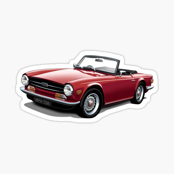 "Triumph TR6 in maroon" Sticker for Sale by candc-retro | Redbubble