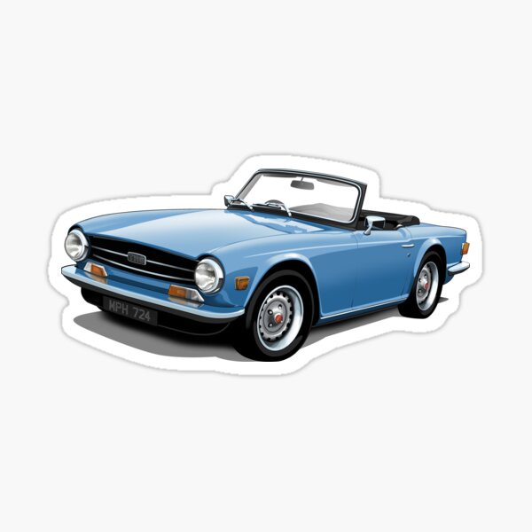 "Triumph TR6 in light blue" Sticker for Sale by candc-retro | Redbubble