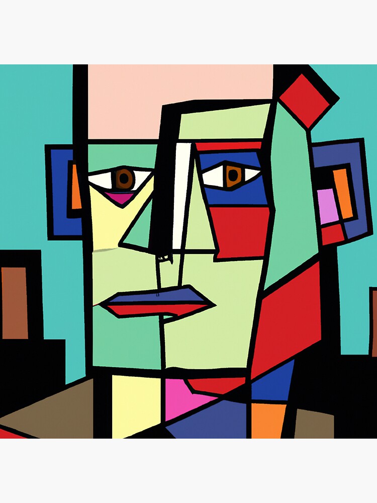 "Cubic Portrait" Sticker for Sale by YalcinPub | Redbubble