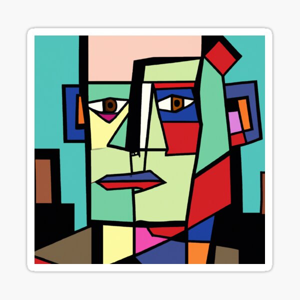 "Cubic Portrait" Sticker for Sale by YalcinPub | Redbubble