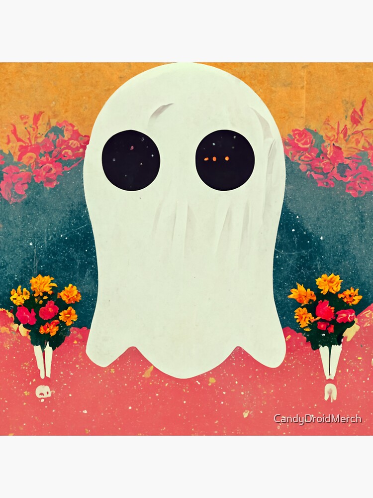 "Halloween Costume Vintage Floral Cute Ghost Design" Sticker for Sale ...