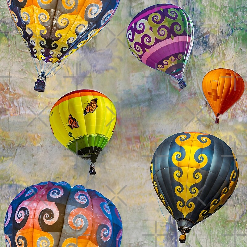 "Fractal Balloons floating in a textured grey sky" by MelindaLedsome ...