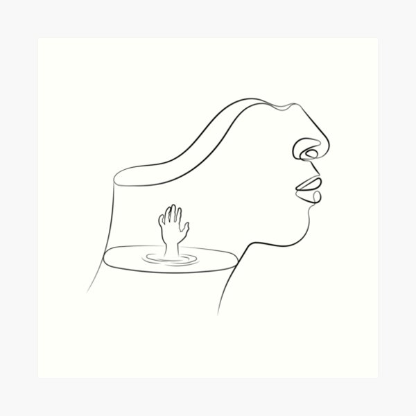 "Drowning in Silence | One Line Drawing | One Line Art | Minimal ...